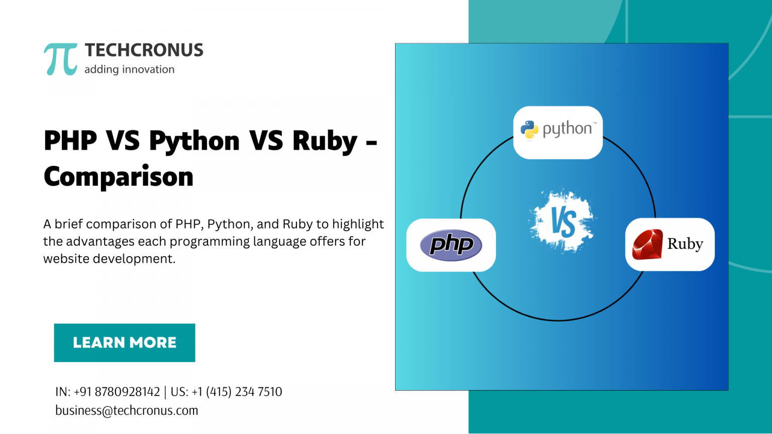 PHP VS Python VS Ruby - Quick Comparison